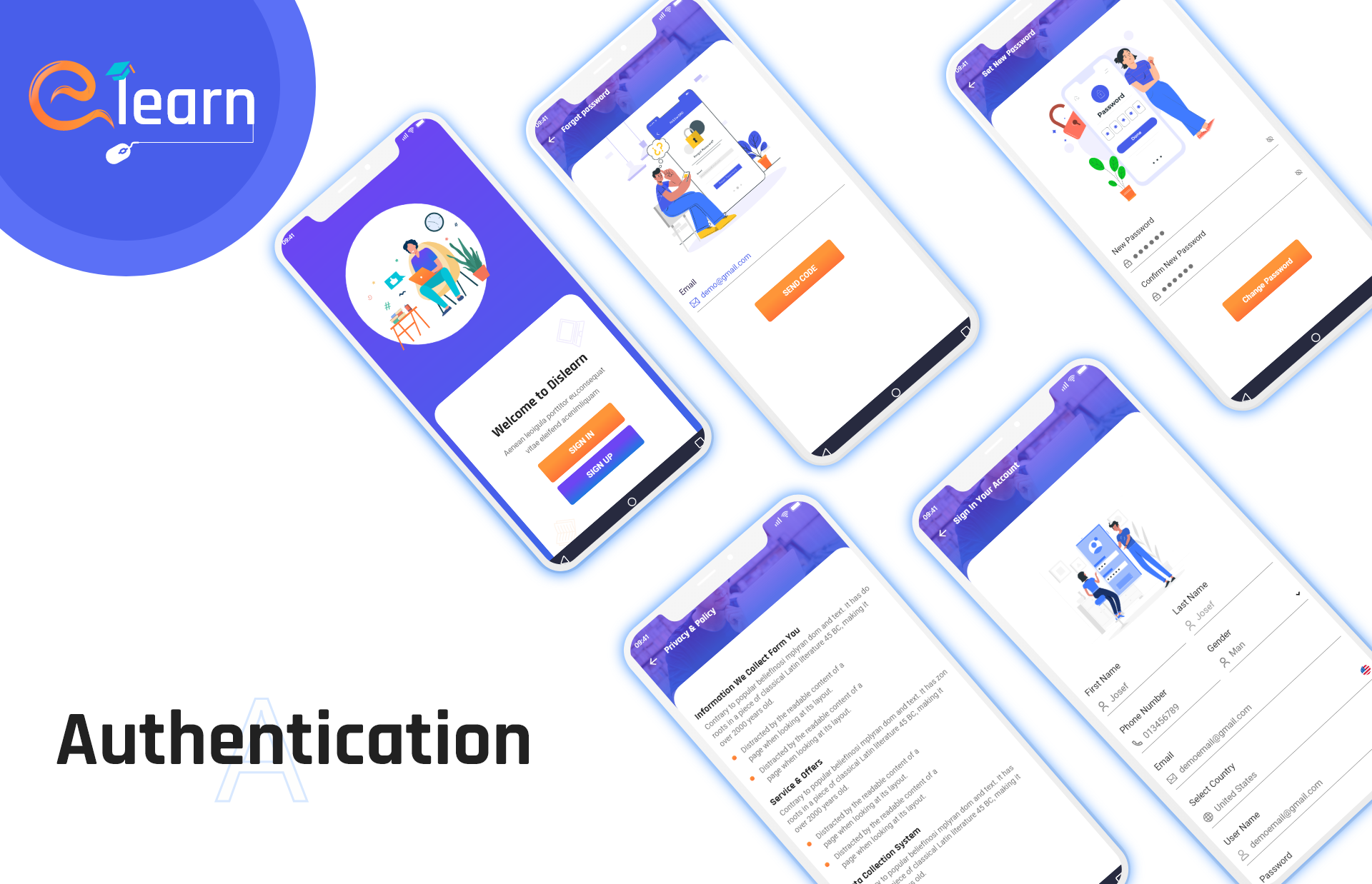 Elearn - Online Learning Mobile App UI Kit by ViserLab | ThemeForest